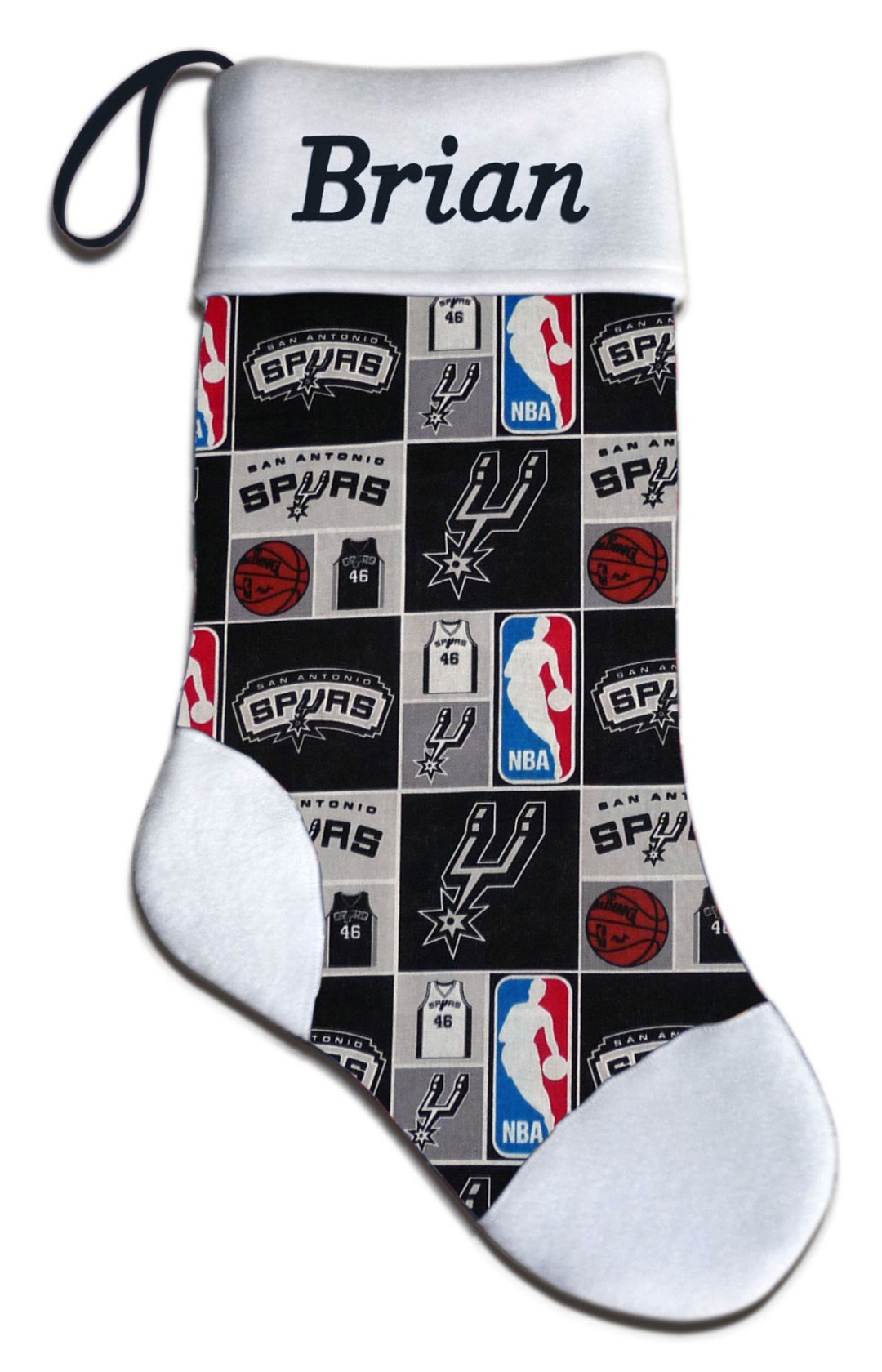 Personalized NBA San Antonio Spurs Basketball Christmas Stocking ...
