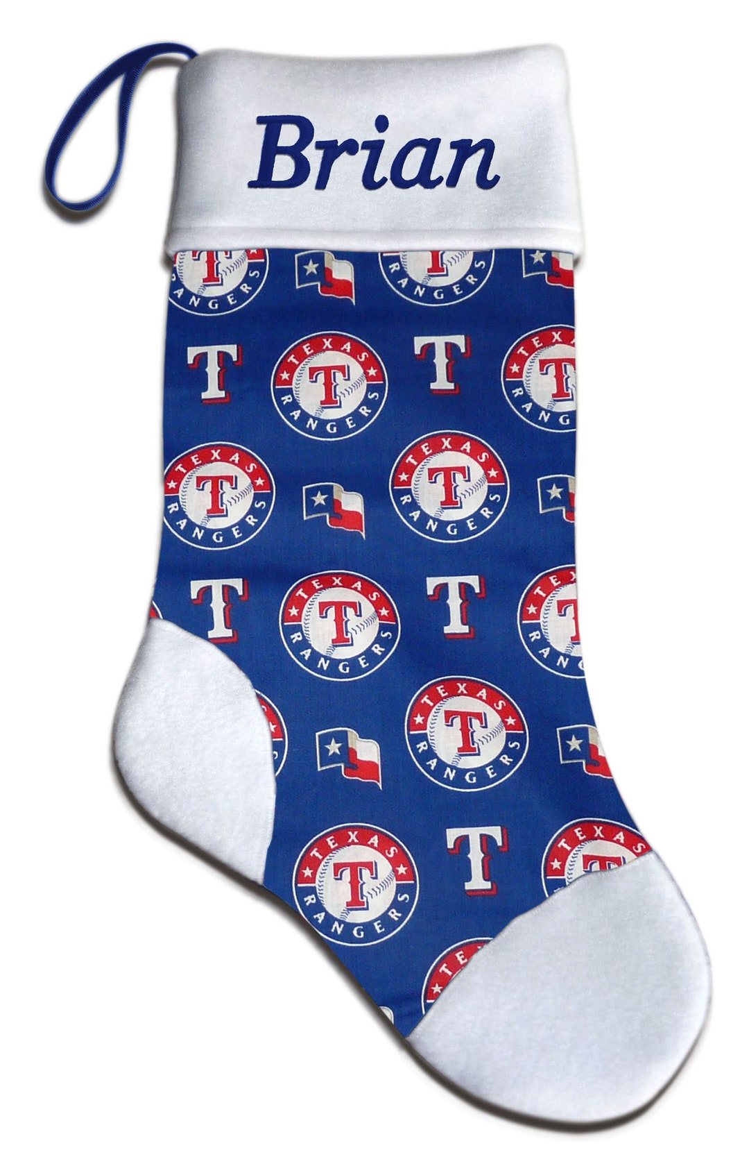 Personalized MLB Texas Rangers Baseball Christmas Stocking Embroidered ...
