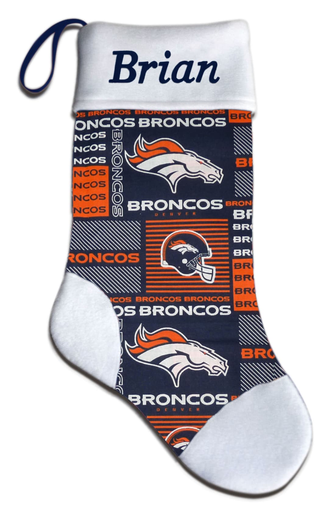 Personalized NFL Denver Broncos Football Christmas Stocking Embroidered ...
