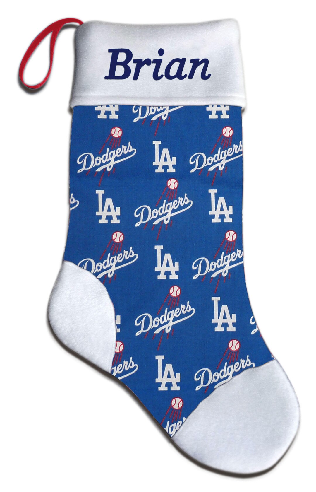 Personalized MLB Los Angeles Dodgers Baseball Christmas Stocking ...