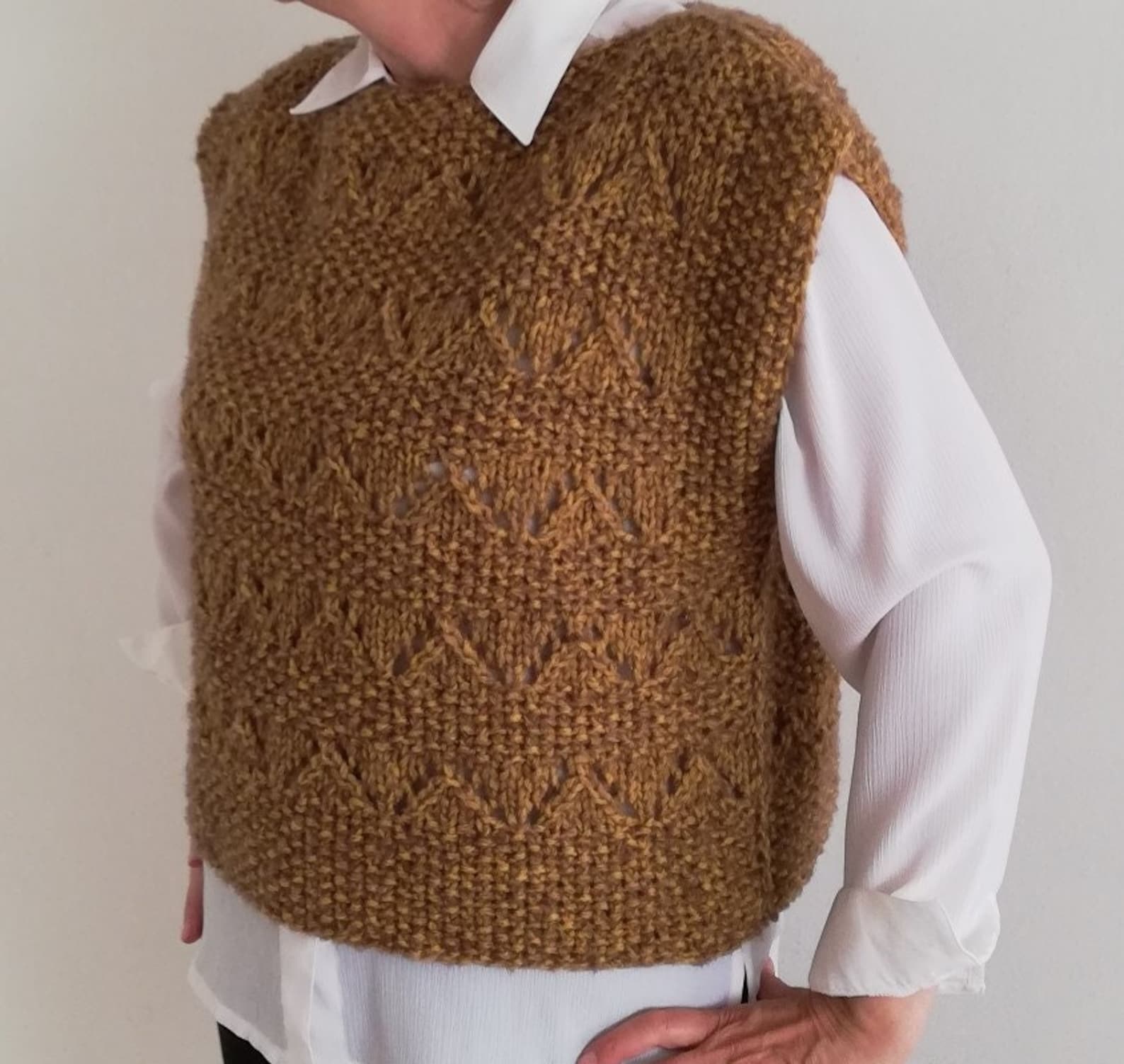 Knitting Pattern Slipover,chunky Womens Spencer Pattern,knit Sleevles ...