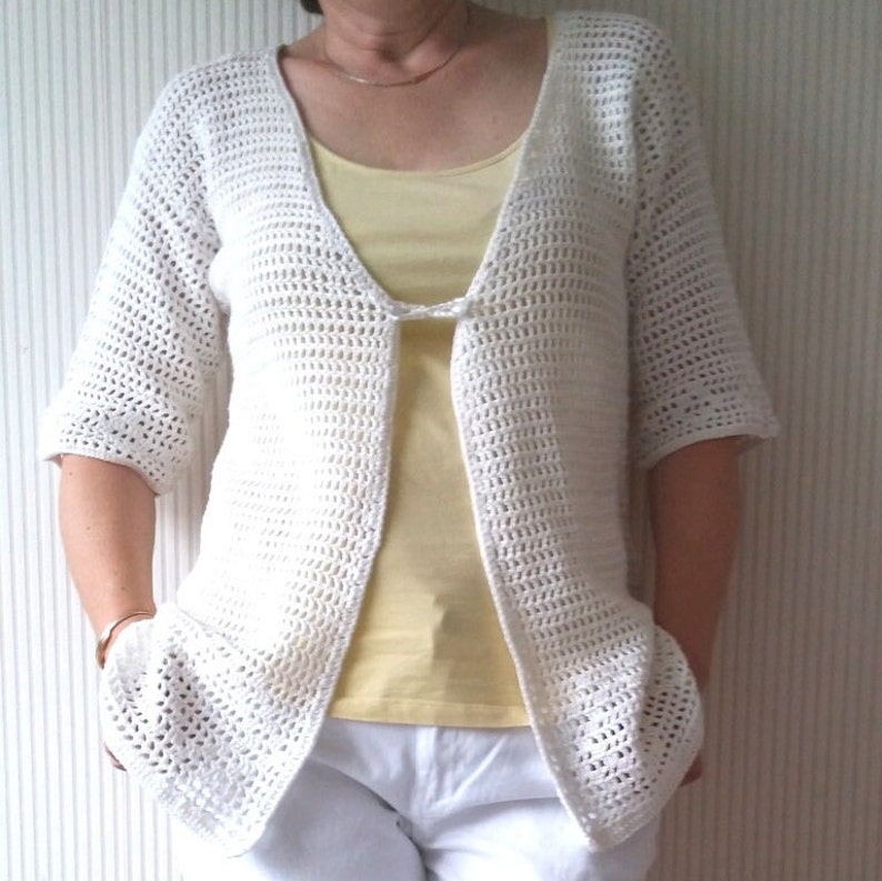 Crochet Jacket Pattern US Terms, Summer Vest “lily”, Crochet Jacket ...