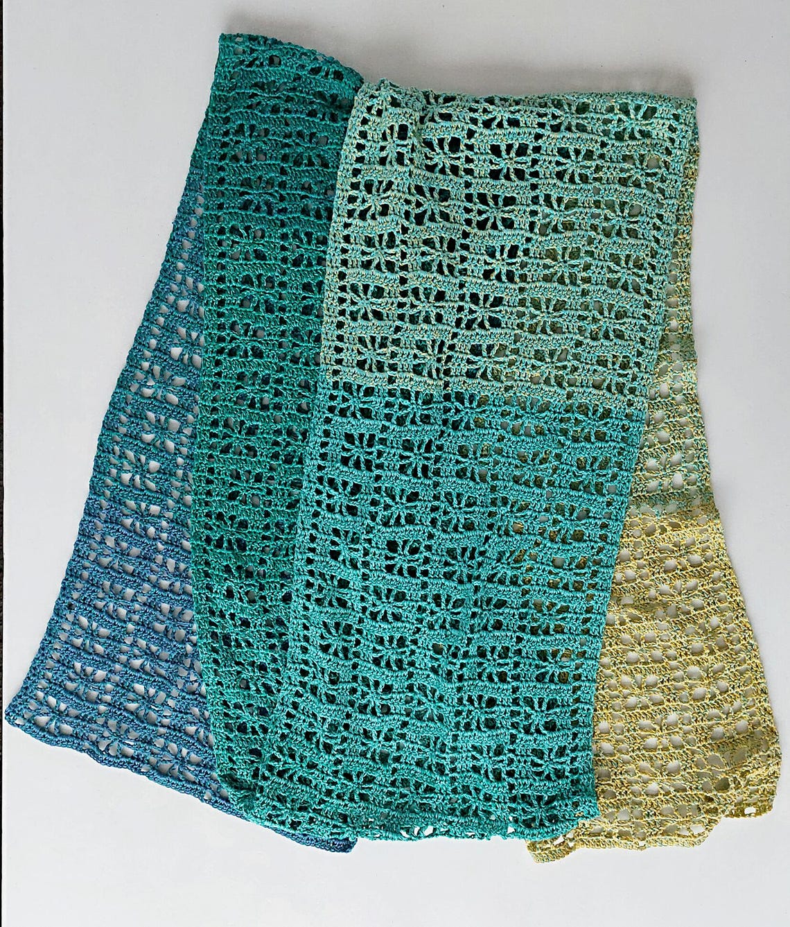 Crochet Shawl Pattern / Filet Crochet Wrap Pattern / Crochet Scarf ...