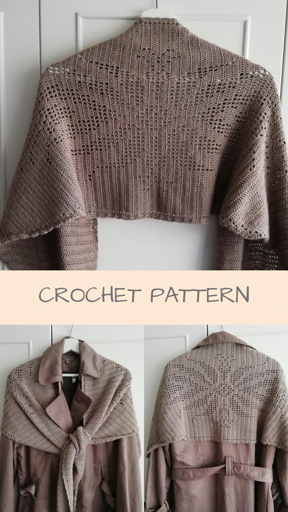 Filet Crochet Shawl Pattern,crochet Stola Pattern,winter Blythe Crochet ...