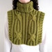 Knit Pattern Neckwarmer,chunky Cable Knit Pattern Dickey,turtleneck ...