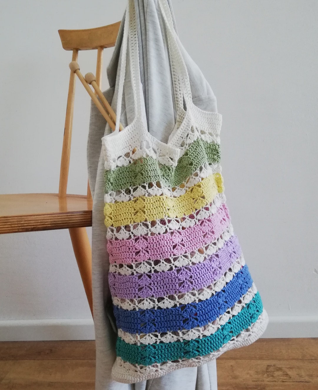Crochet Bag Pattern,pdf Market Tote Handbag Pattern,sweet Pastels ...