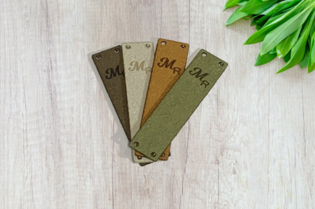 Narrow Fold Over Suede Tags/2"x0.5"/custom/laser Engraved/laser Cut ...