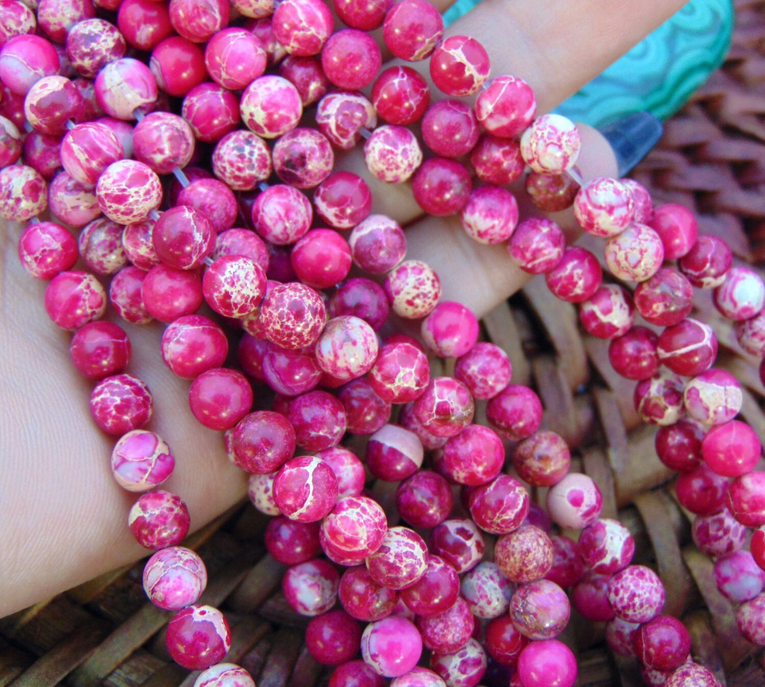 6mm Smooth/polished Pink Imperial Jasper Round Beads 15 | Etsy