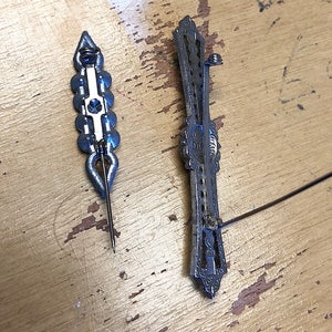 Vintage 1960s 1970s 1980s Rhinestone Bar Pins Lot of Two Bar Pins ...