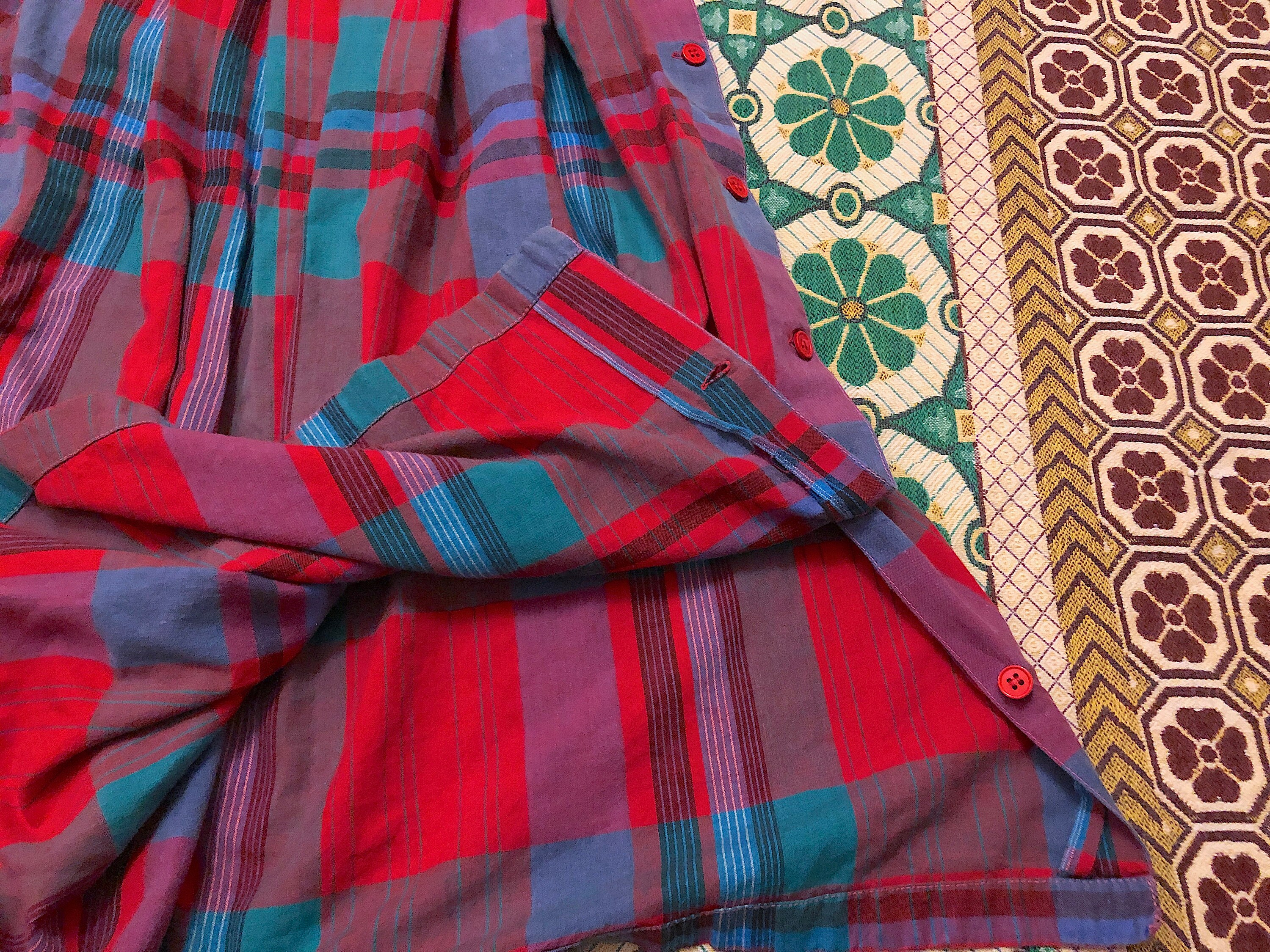 Vintage 1980s Red Green White Indian Madras Plaid Classic | Etsy