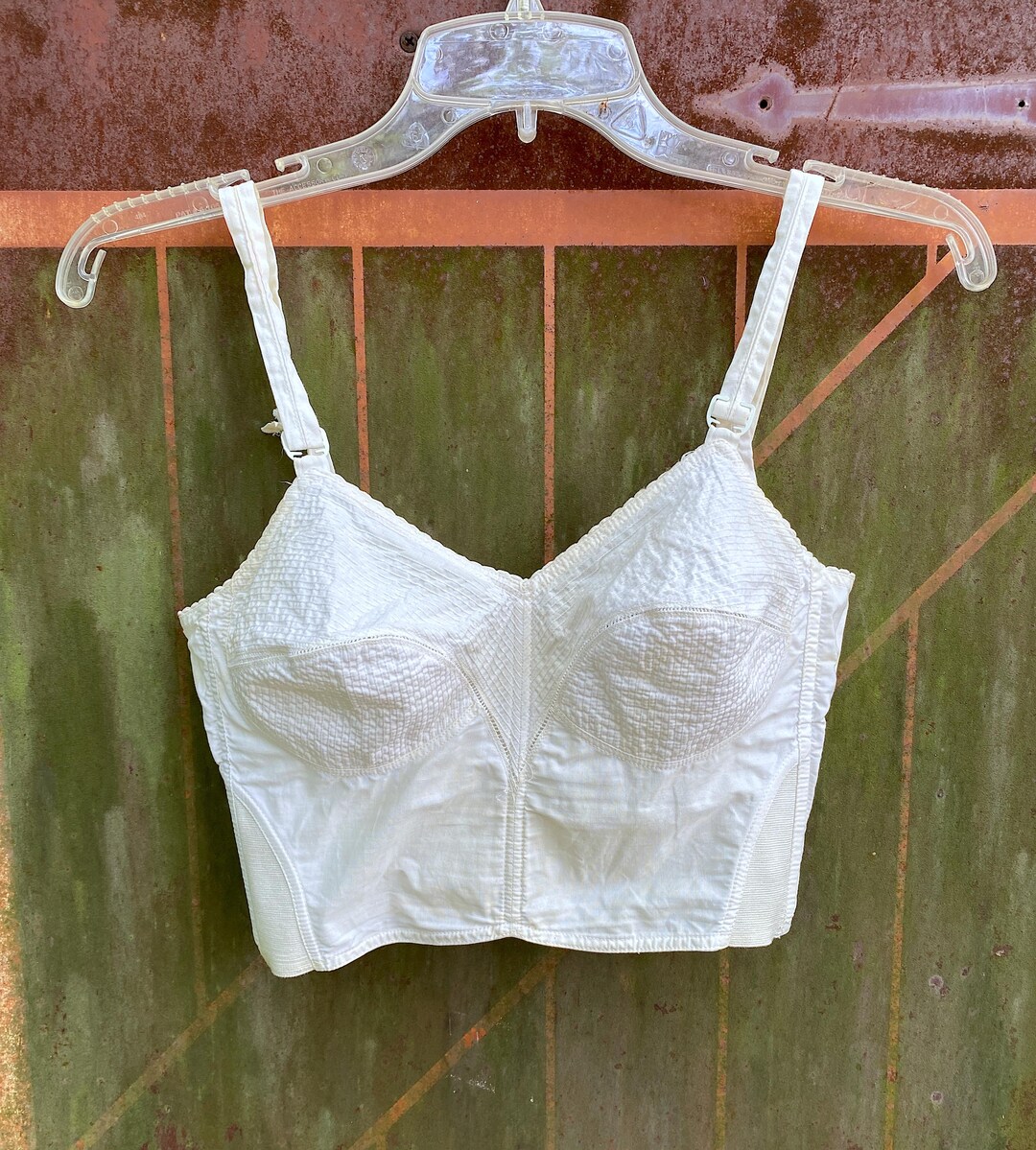 Vintage 1950s 1960s Warner's Longline Cotton Blend Bullet Bra Tag Size ...