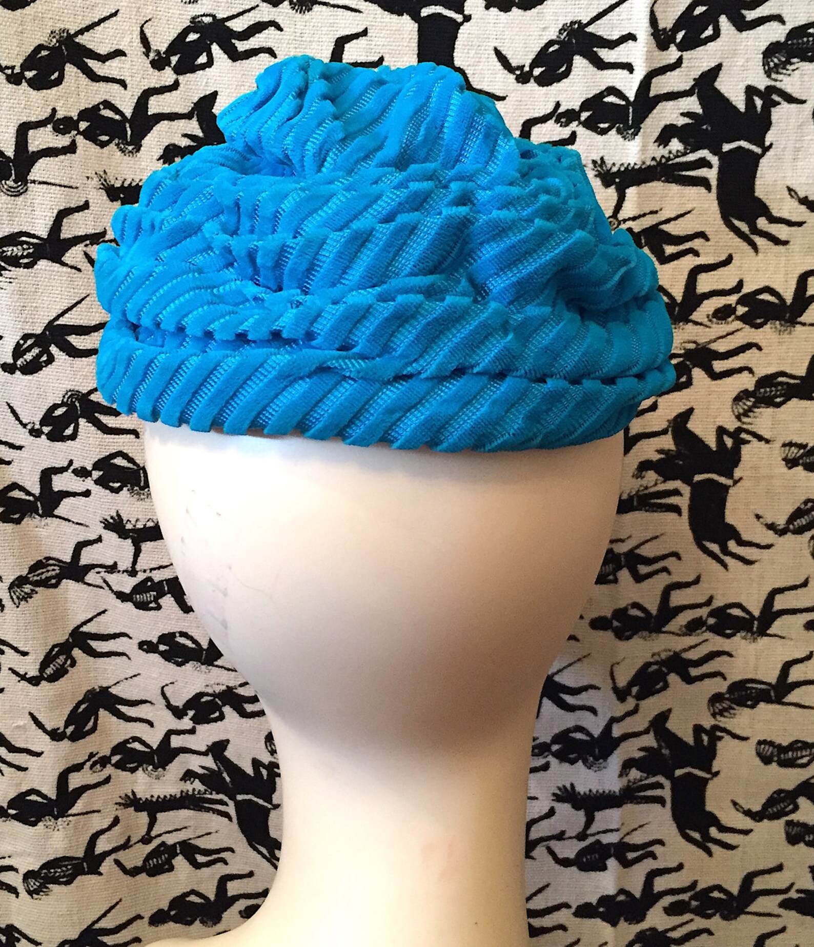 Vintage 1950s Velvet Turban Hat Turquoise Velvet Mini Turban - Etsy