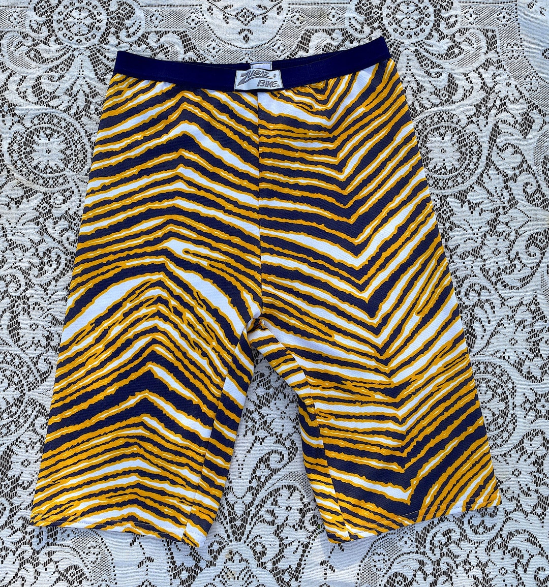 Vintage 1990s Zubaz Bike Brand Yellow and Black Zebra Bike Shorts Made ...