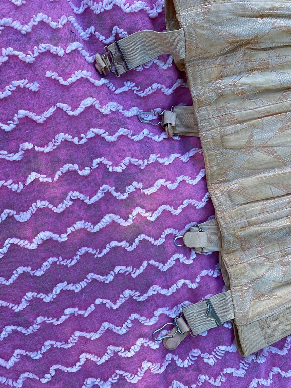 Vintage 1950s Zip Up Corset Girdle With Garter Straps… - Gem