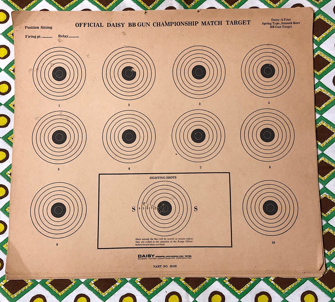 Vintage 1960s 1970s Daisy BB Gun Championship Targets Group of Targets ...