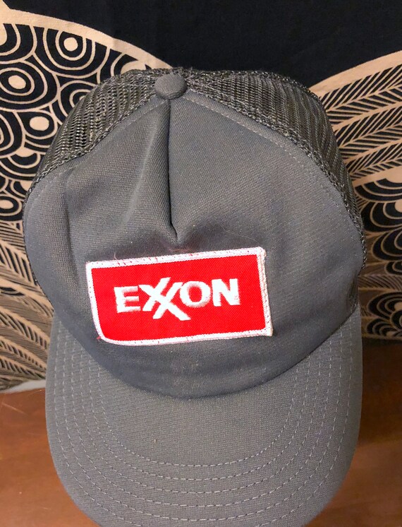 Vintage 1980s Exxon Red White and Gray Snapback Truck… - Gem