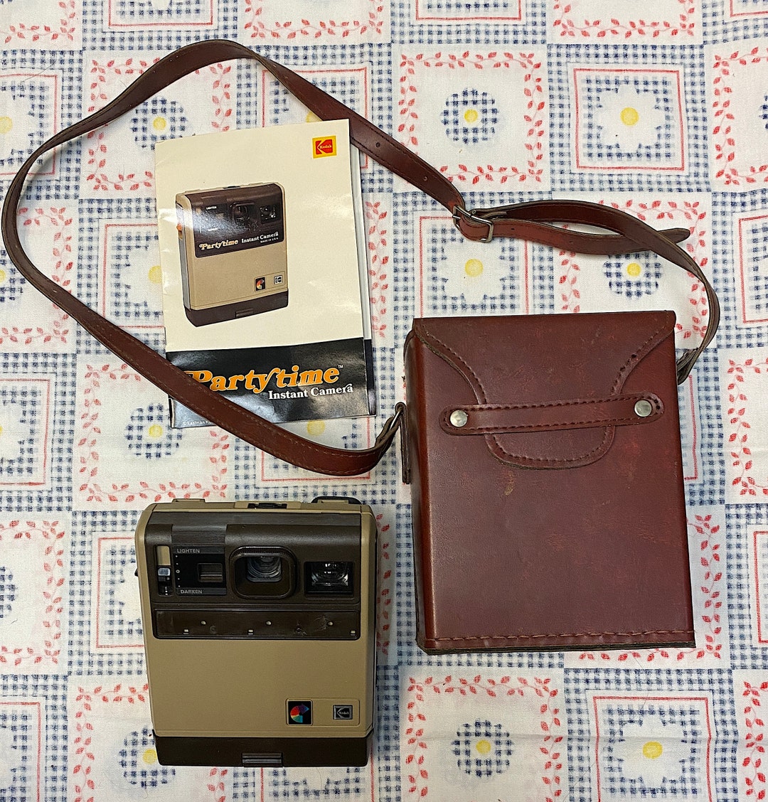 Vintage 1980s Kodak Partytime Instant Camera With Leather Camera Case ...