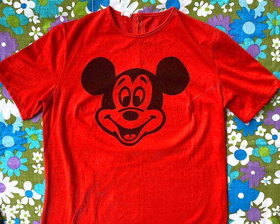 Vintage 1970s Long Mickey Mouse T-Shirt Dress Nightgo… - Gem