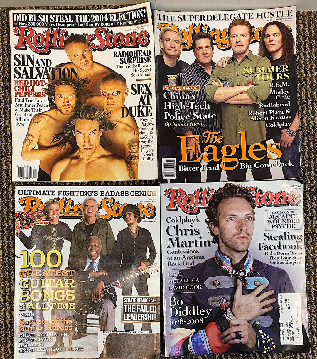 Vintage 2000's Lot of 4 Rolling Stone Magazines From 2006 and 2008 ...