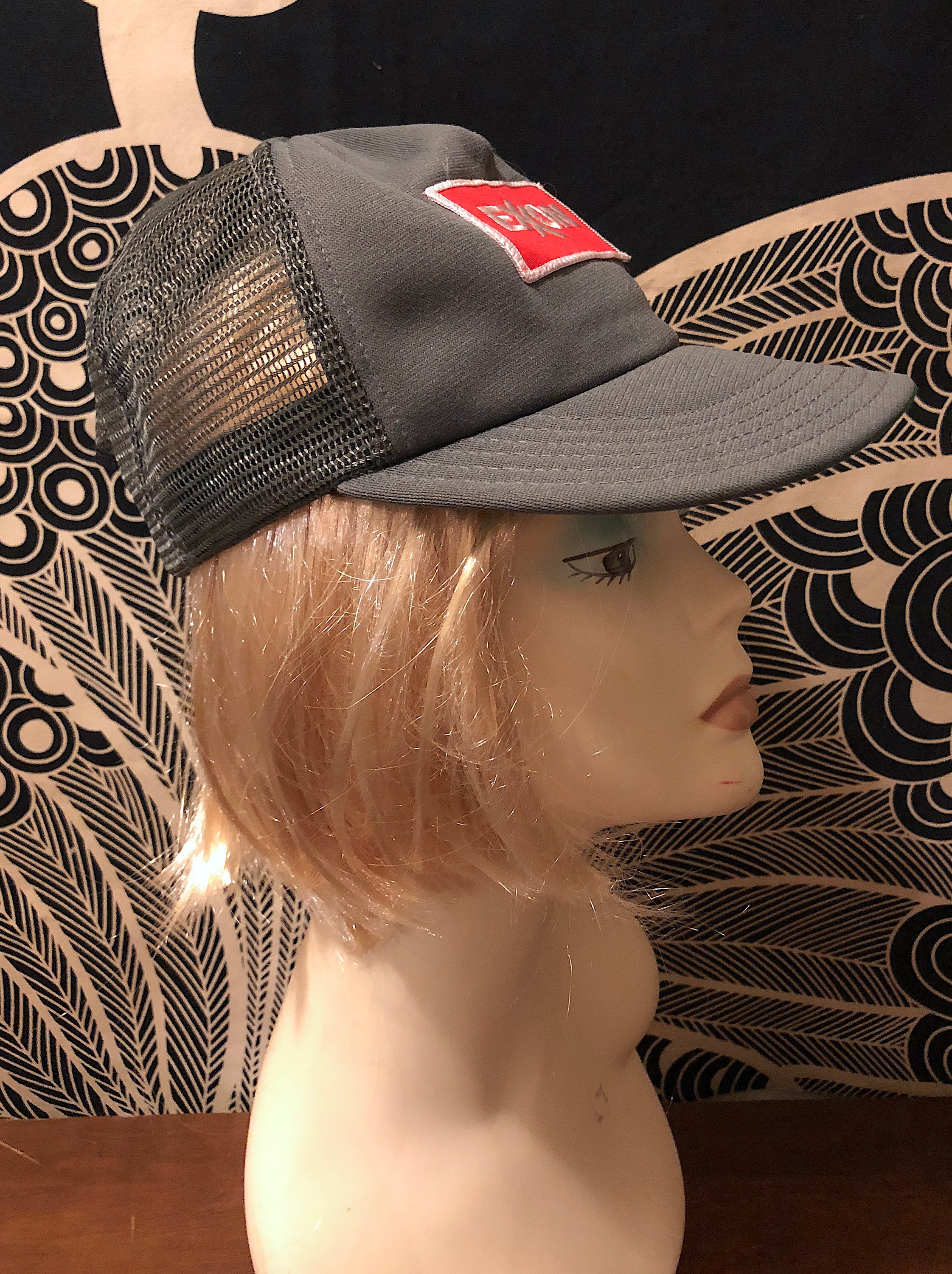 Vintage 1980s Exxon Red White and Gray Snapback Trucker Hat - Etsy