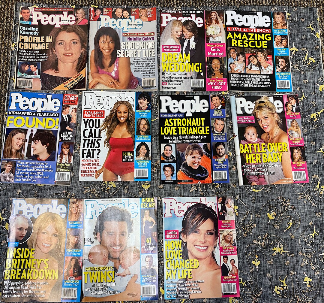Vintage 2000s Lot of 18 People Magazines 2000s, 2006s, 2007s, 2008s ...