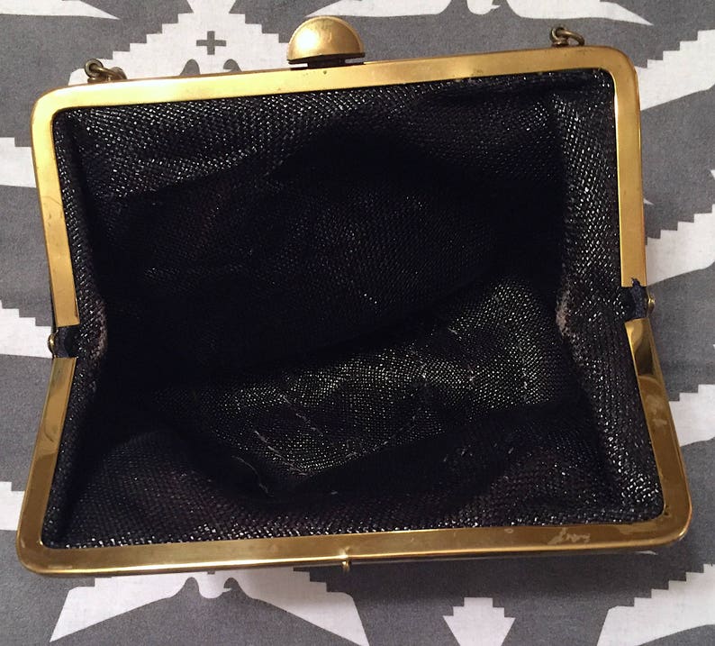 Vintage 1950s Black Velvet and Beaded Evening Bag Opera Bag - Etsy