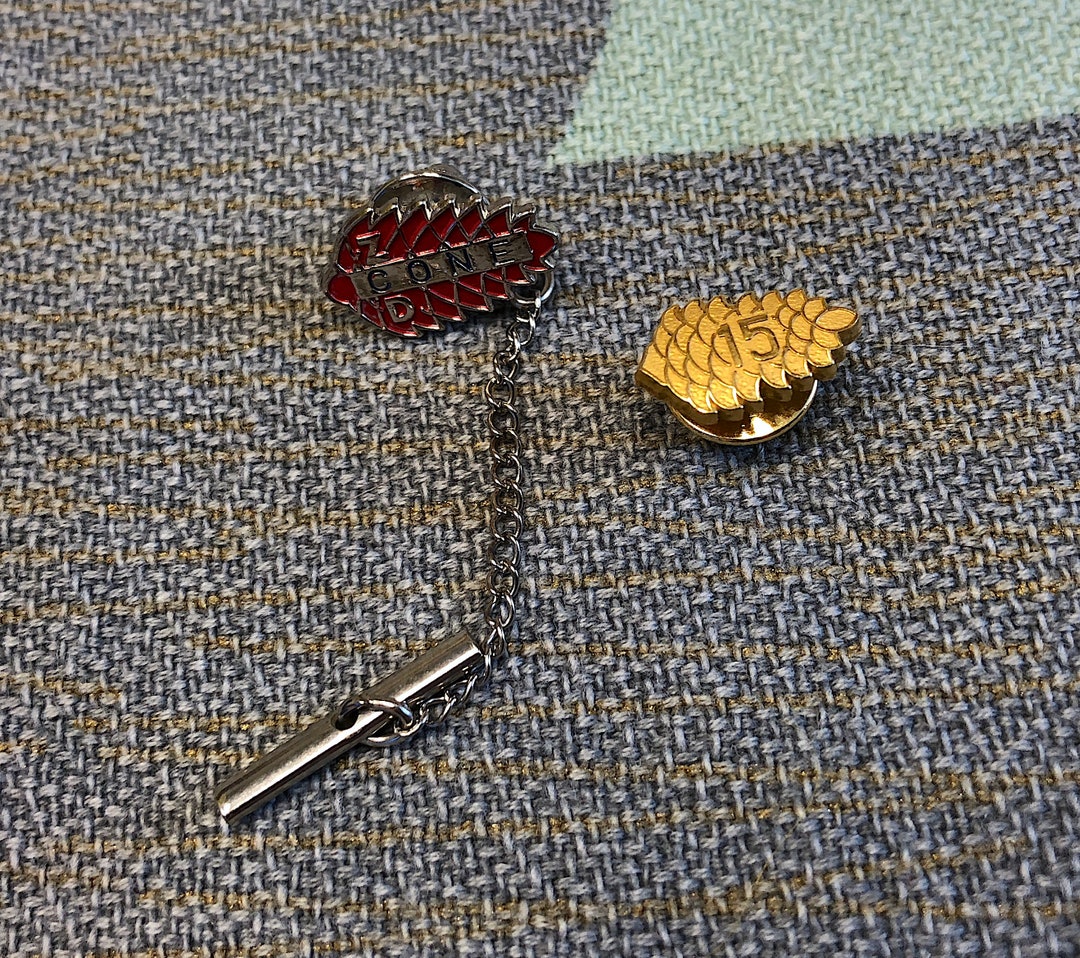 Vintage 1950s 1960s Cone Mills Pine Cone Lapel Pins Tie Tack Greensboro ...
