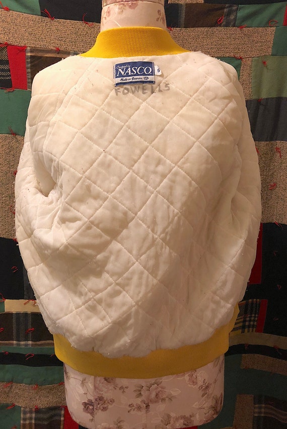 Vintage 1970s 1980s Yellow Satin Quilted BomberJacket… - Gem