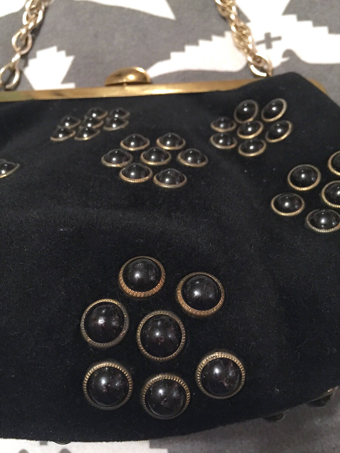 Vintage 1950s Black Velvet and Beaded Evening Bag Opera Bag - Etsy