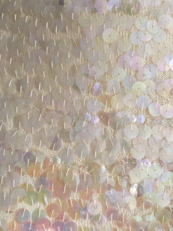 Vintage 1950s Mid Century Ivory Wool Cyn Les Sleevele… - Gem