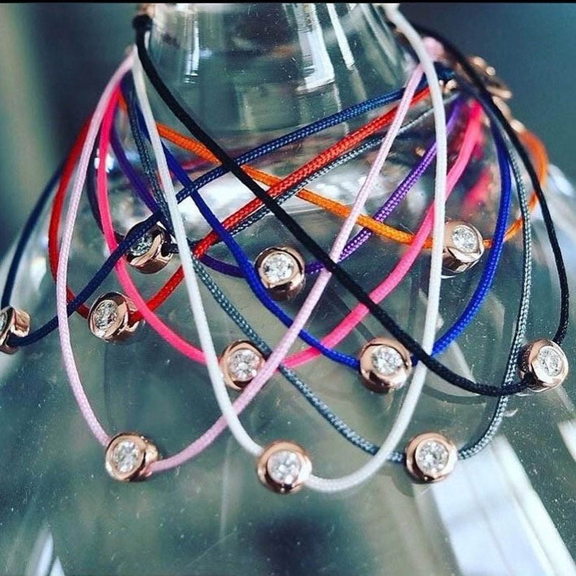 Echte Diamant-String-Armbänder - Etsy.de