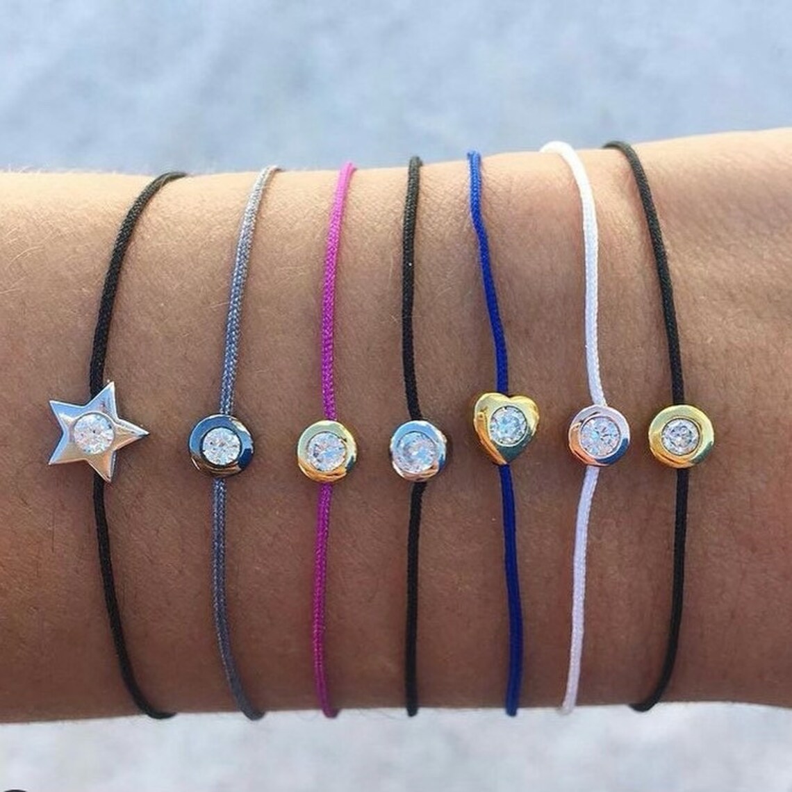 Echte Diamant-String-Armbänder - Etsy.de