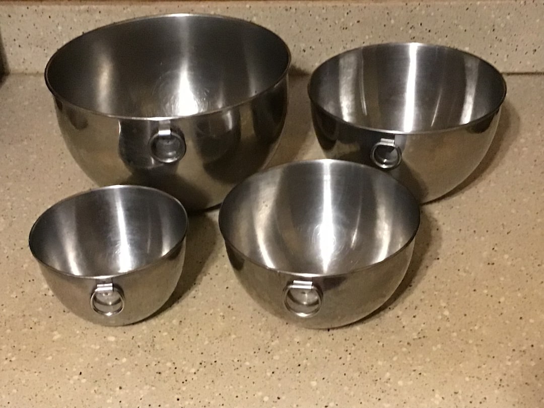 Revere Ware Stainless Steel Mixing Bowls W/ Hanging Rings, Set of 4 - Etsy