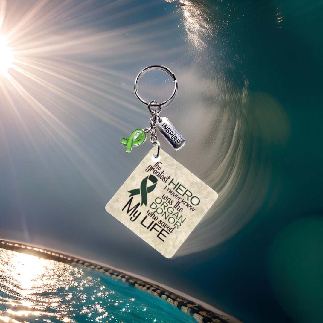 The Greatest Hero Square Disk Keychain Gift for Transplant Survivors ...