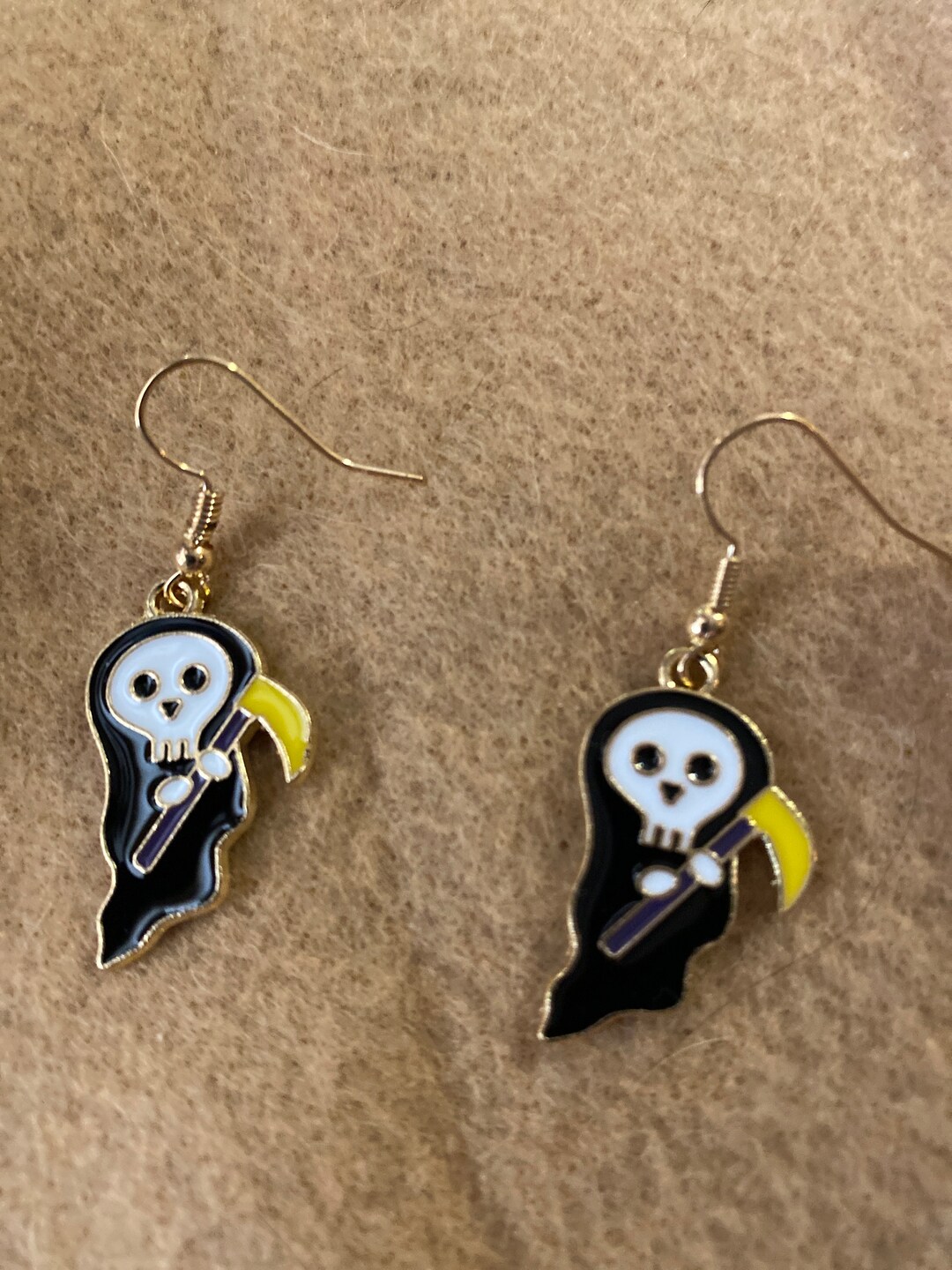 Grim Reaper, Skeleton, Day of the Dead Earrings. Halloween. Goth ...