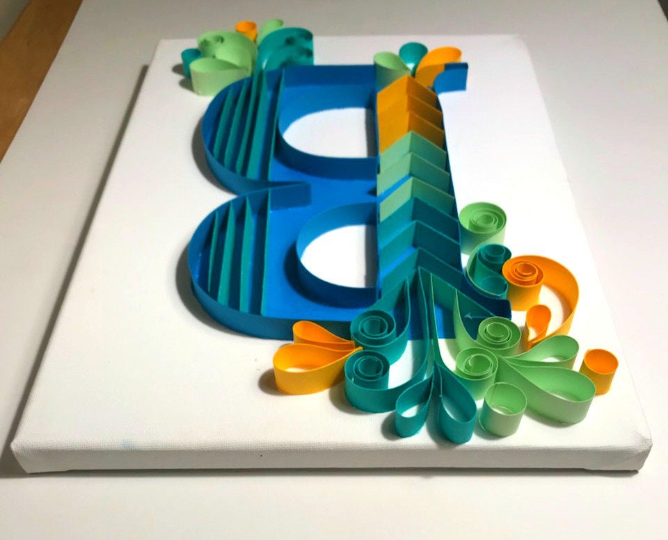 Monogram Paper Quilled Letter 'B' 12x9 | Etsy