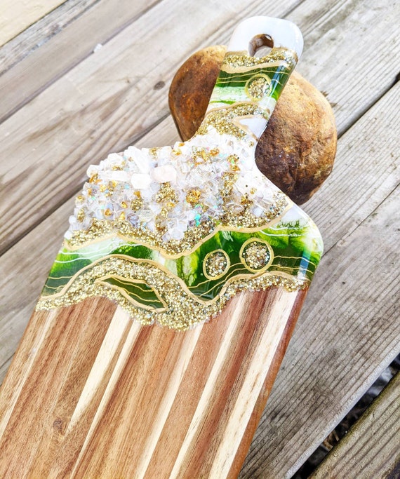 15 Green Resin Serving tray resin cheese tray | Etsy