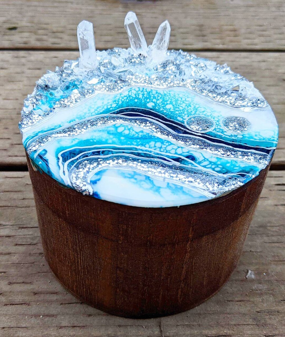 Blue Round Jewelry Boxes