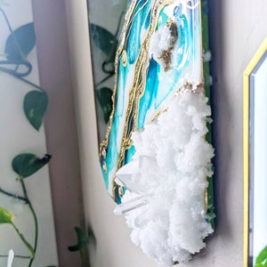 Blue, Teal Resin Geode Mirrors, Set of Two. Resin Gem Shaped Mirrors ...