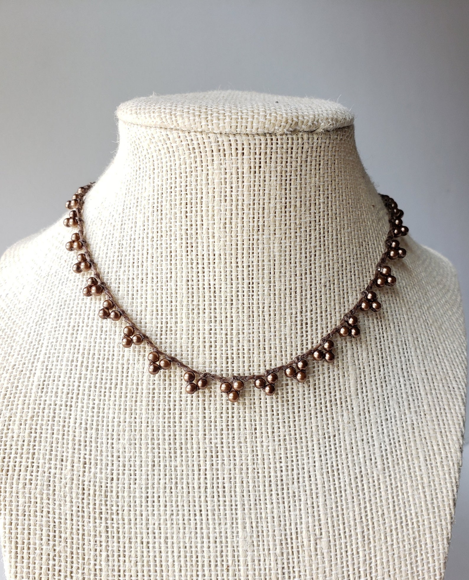 Crochet Pearl Necklace Danty Elegant Pearls - Etsy