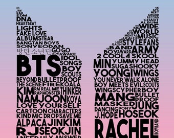 Bts Typography - Etsy UK