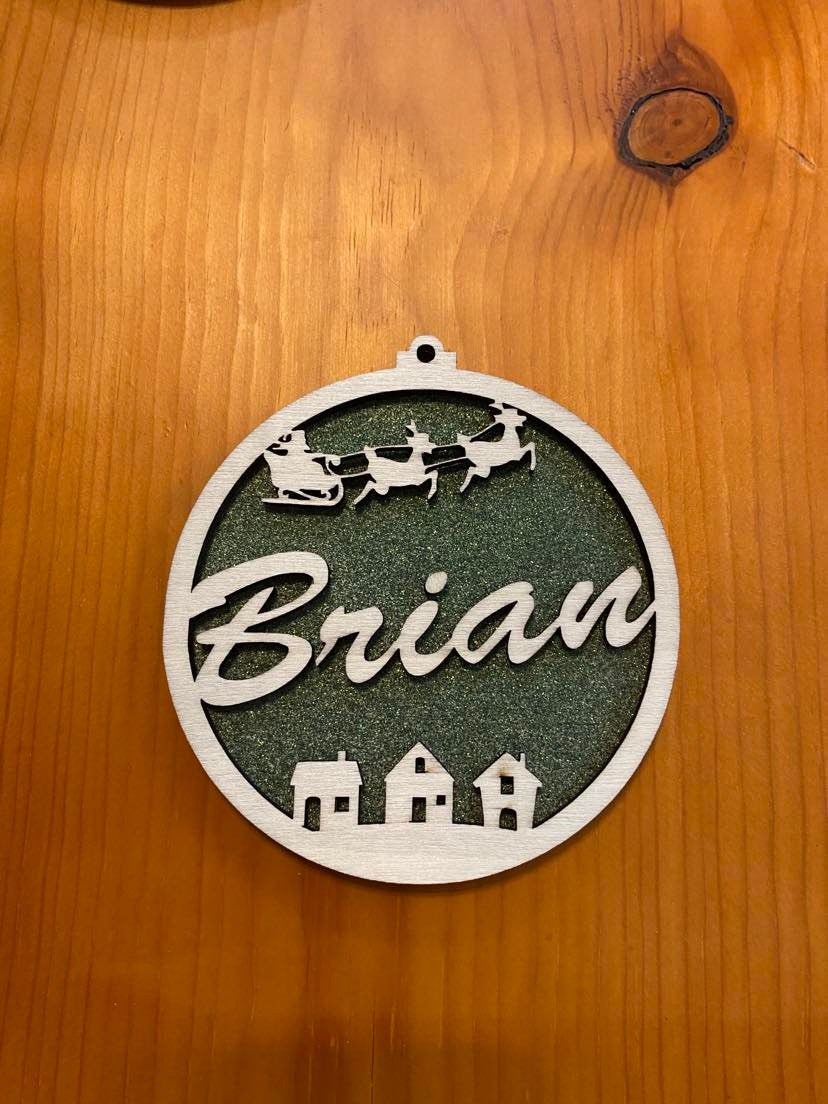 Personalized Laser Cut Wooden Christmas Tree Ornament - Etsy