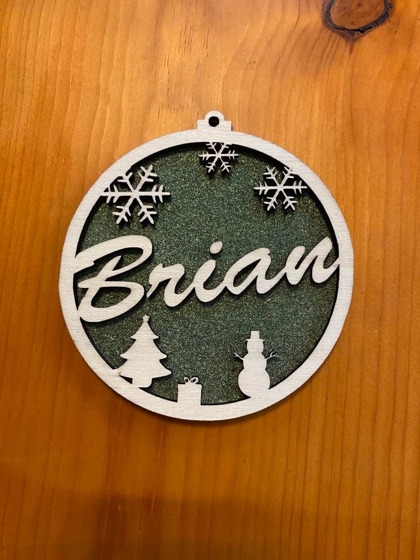 Personalized Laser Cut Wooden Christmas Tree Ornament - Etsy
