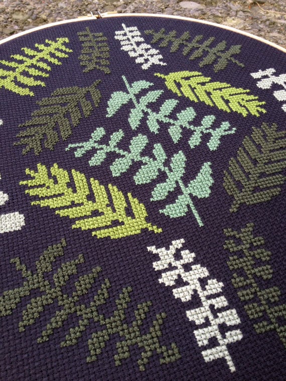 Terrarium and Ferns Modern Cross Stitch Patterns Pdfs | Etsy