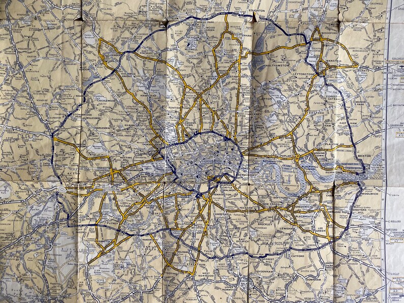 London Map AA London & West End Route Maps 1962 - Etsy UK