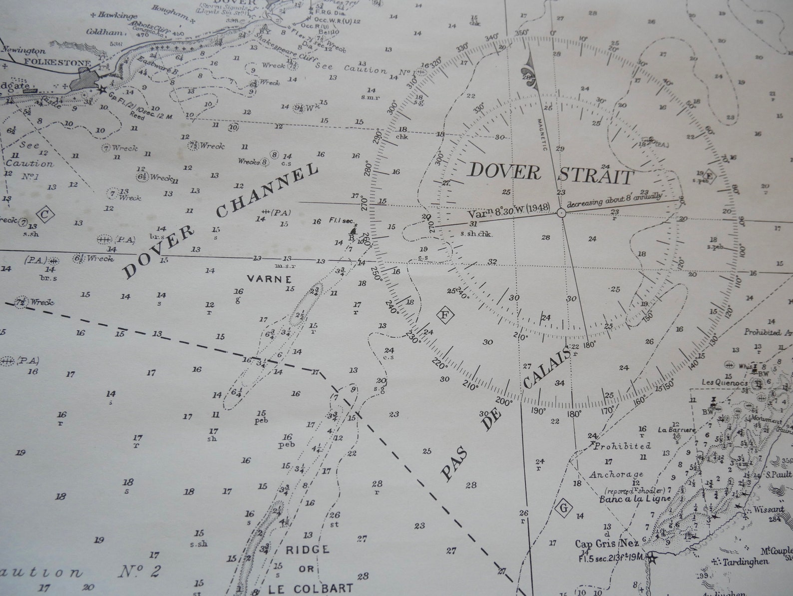 Navigational Instructional Chart Dover Strait 1948 - Etsy