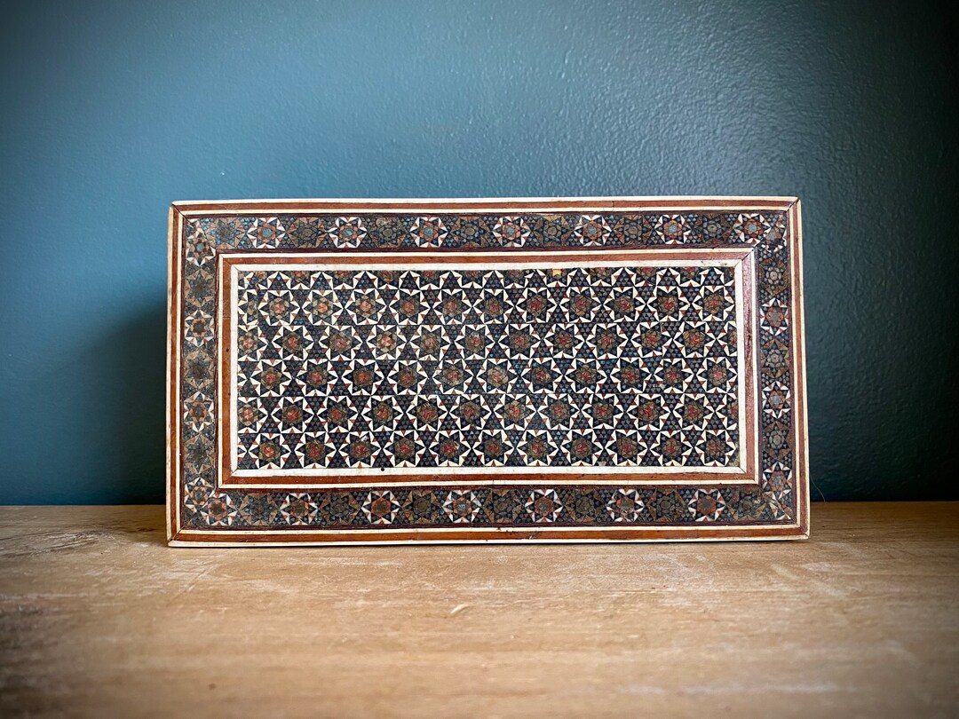 Vintage Islamic Marquetry Mosaic Box - Etsy