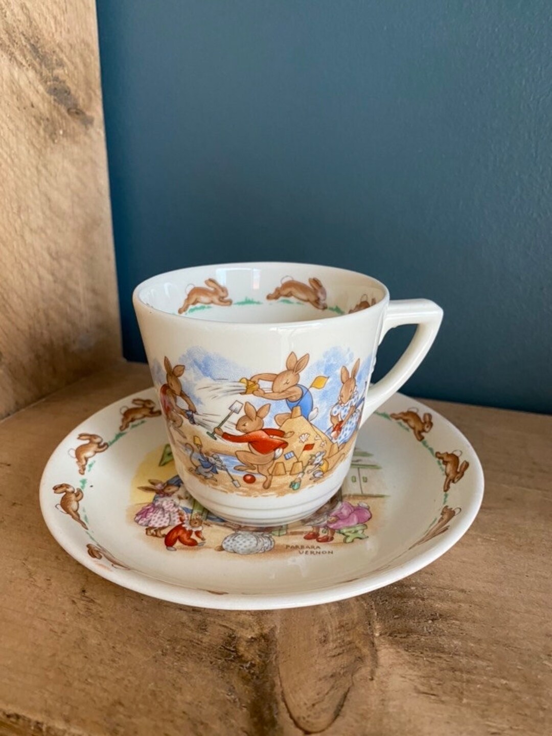 Royal Doulton 'bunnykins' Cup and Saucer English Fine Bone China - Etsy