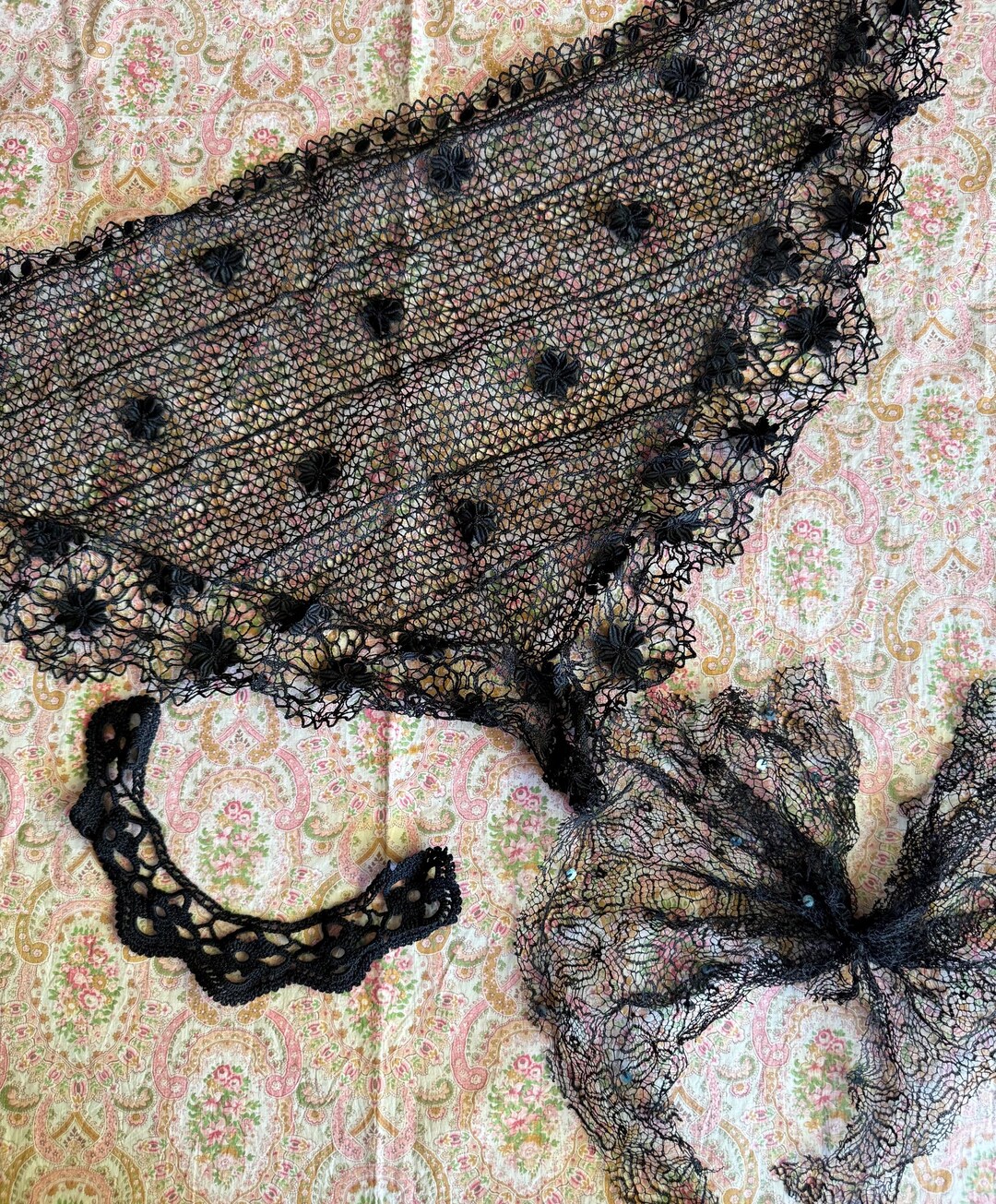 Mourning Lace Shawl - Other Black Lace Items - Etsy