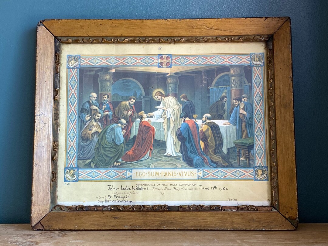 Holy Communion Framed Certificates C.1950s - Etsy